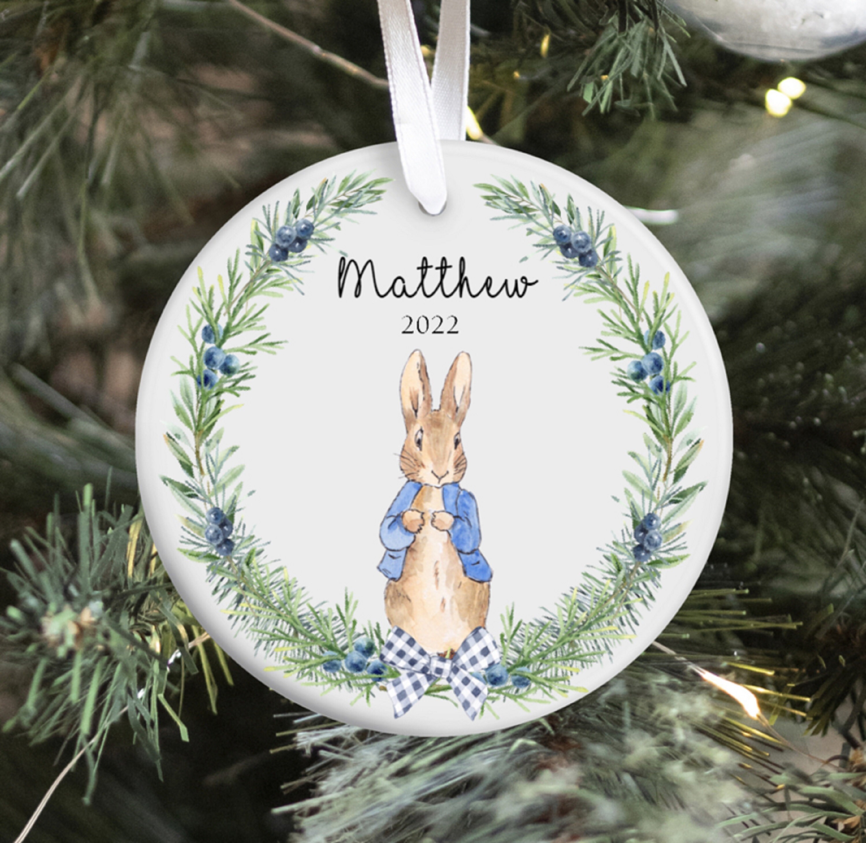 Peter Rabbit Ornament / First Christmas Ornament / Personalized Kid ...