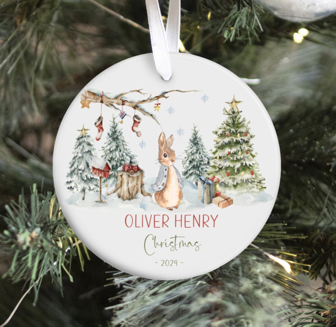 Peter Rabbit Ornament / Baby First Christmas Ornament / Personalized ...