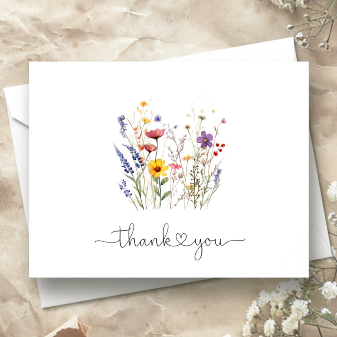 Wildflower Thank You Cards | Wildflower Gift Thank You Cards ...