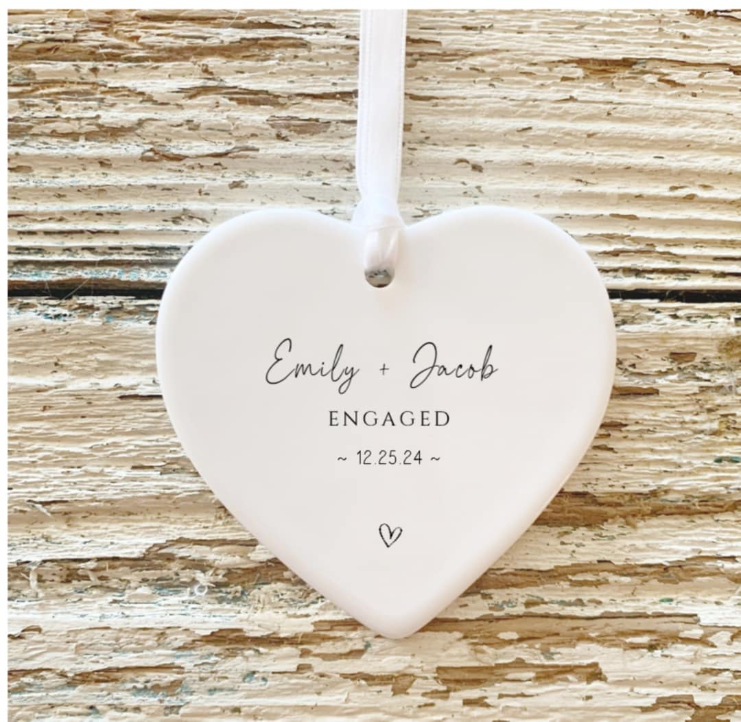 Engaged Ornament | Engagement Gift | Engagement Ornament | Couples ...