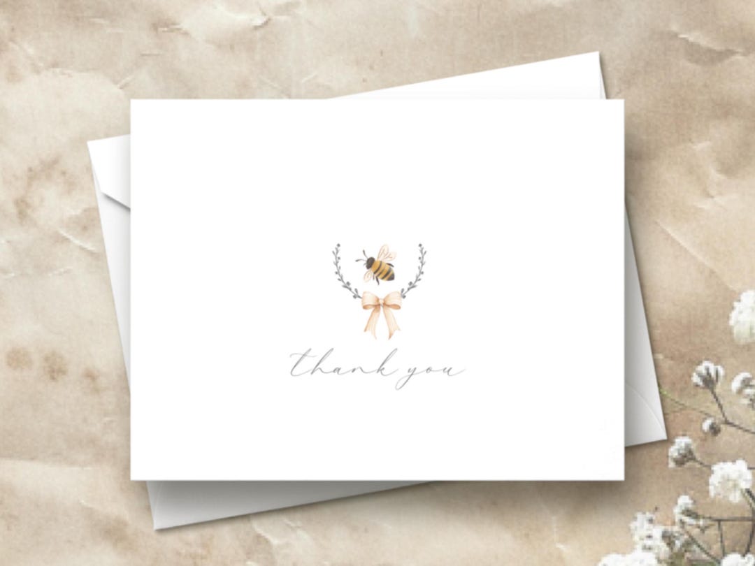 Bee Thank You Cards | Bee Notecards | Bee Note Cards | Bee Stationery ...