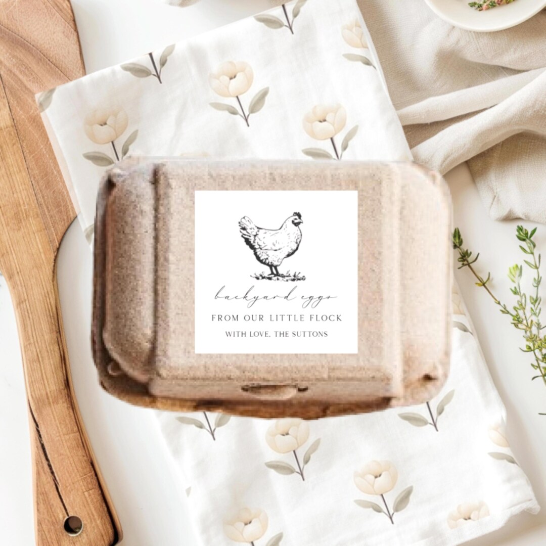 Egg Carton Labels ~ Egg Carton Stickers ~ Chicken Gift ~ Custom Chicken ...