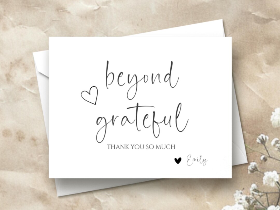 Beyond Grateful Thank You Thank You Cards With Name From the Desk of ...
