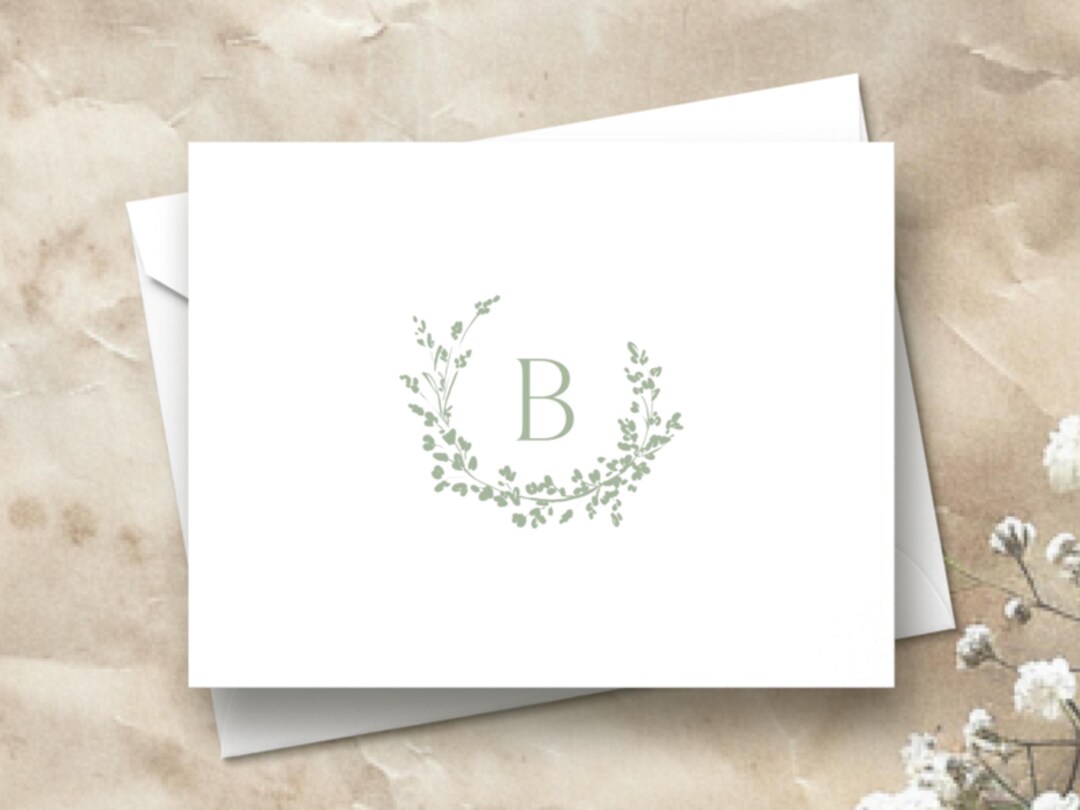 Monogram Thank You Cards | Monogram Wedding Cards | Initial Thank You ...