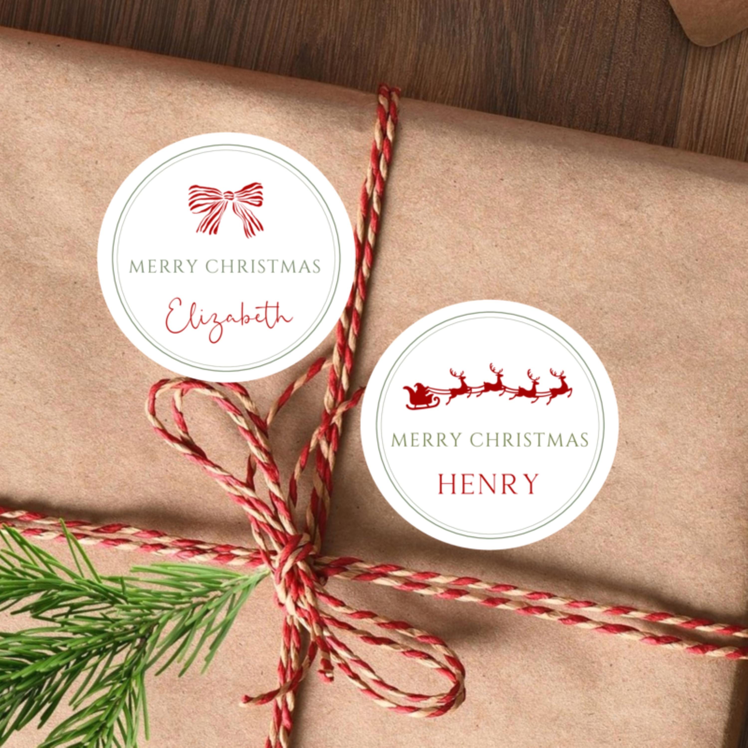 Name Gift Tag Labels ~ Christmas Gift Stickers ~ Personalized Tags ...