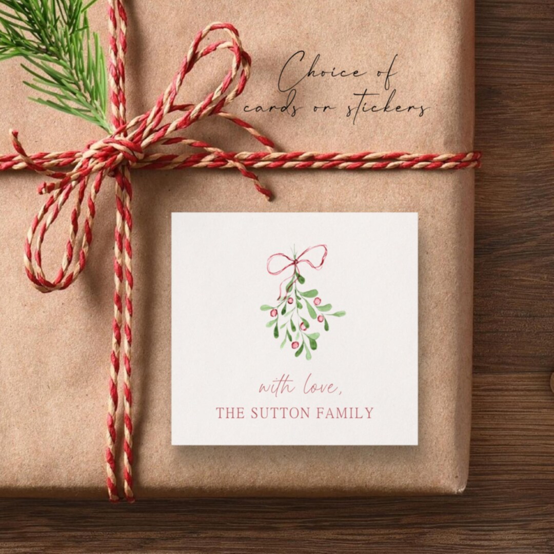 Mistletoe Christmas Cards ~ Christmas Stickers ~ Christmas Labels ...