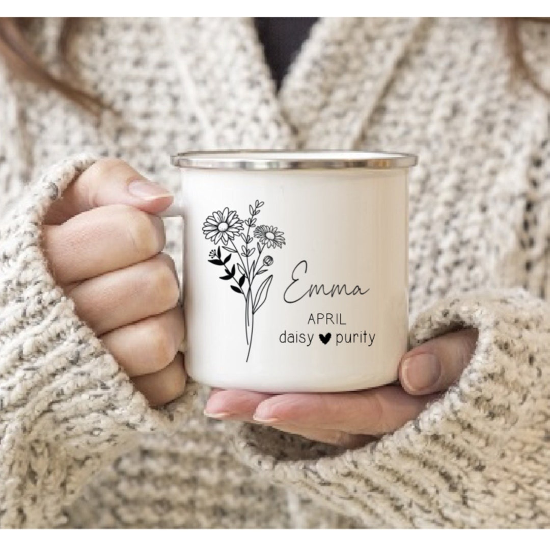 Birth Flower Mug Personalized Birthday Mug Birth Month Flower Gift ...