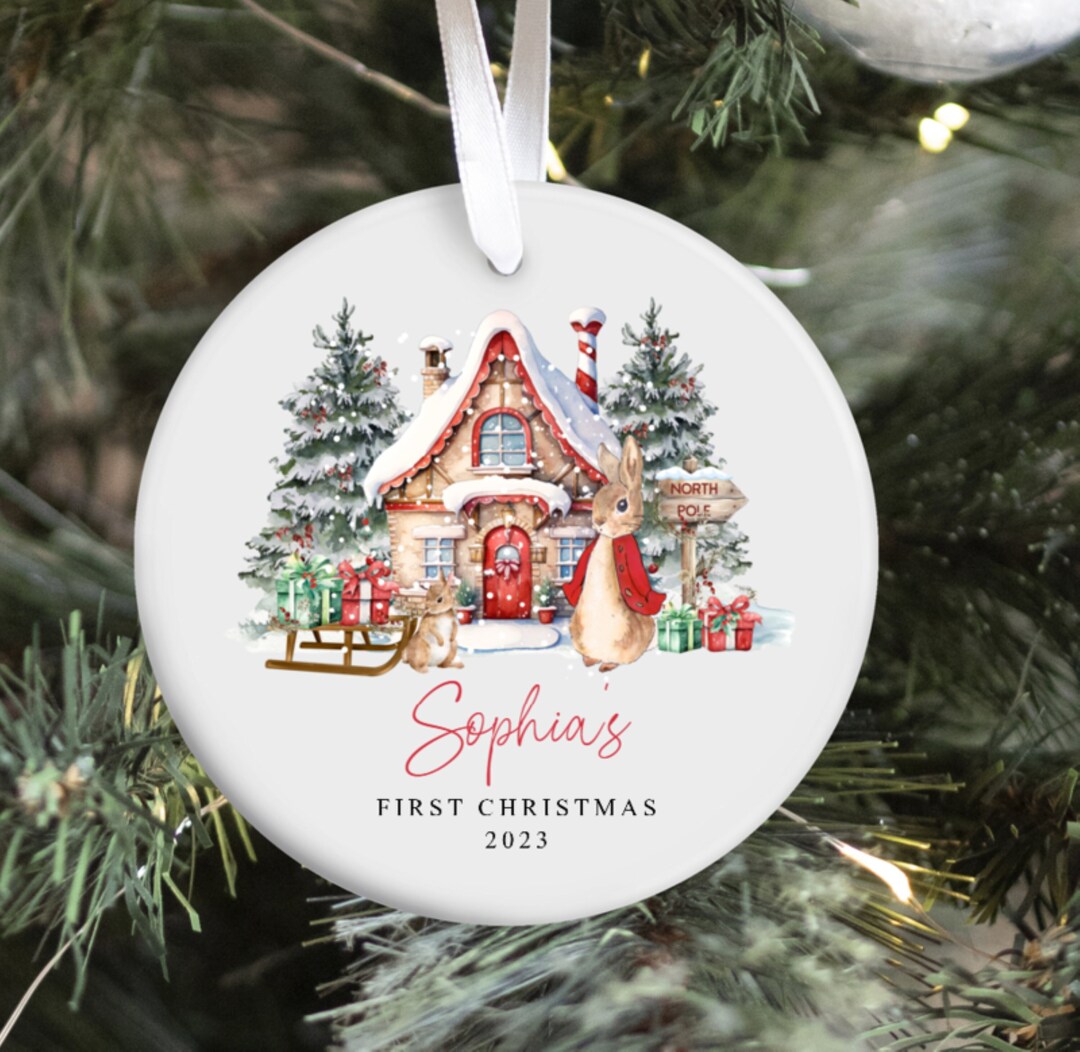 Peter Rabbit Ornament / First Christmas Ornament / Personalized Kid ...