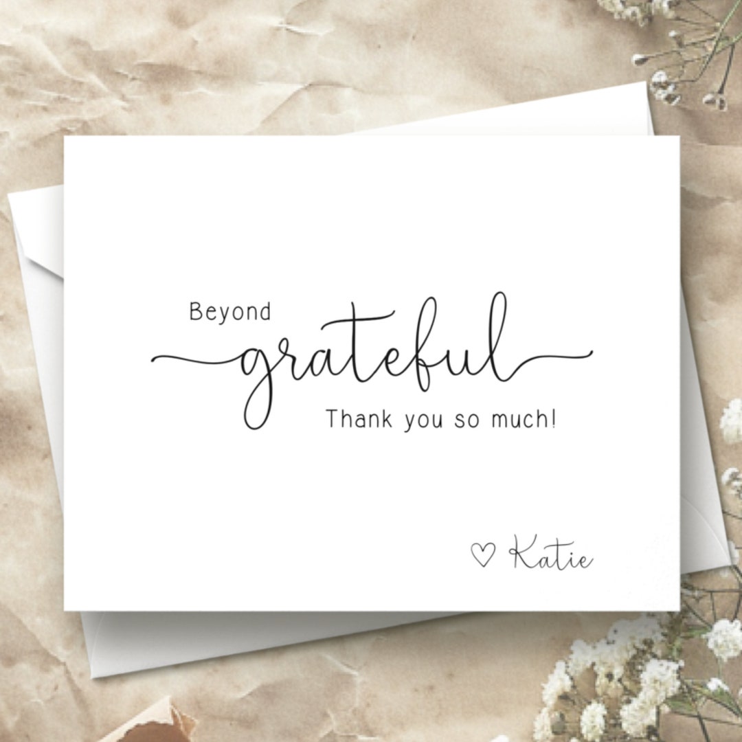 Beyond Grateful Thank You | Thank You Cards With Name | From the Desk ...