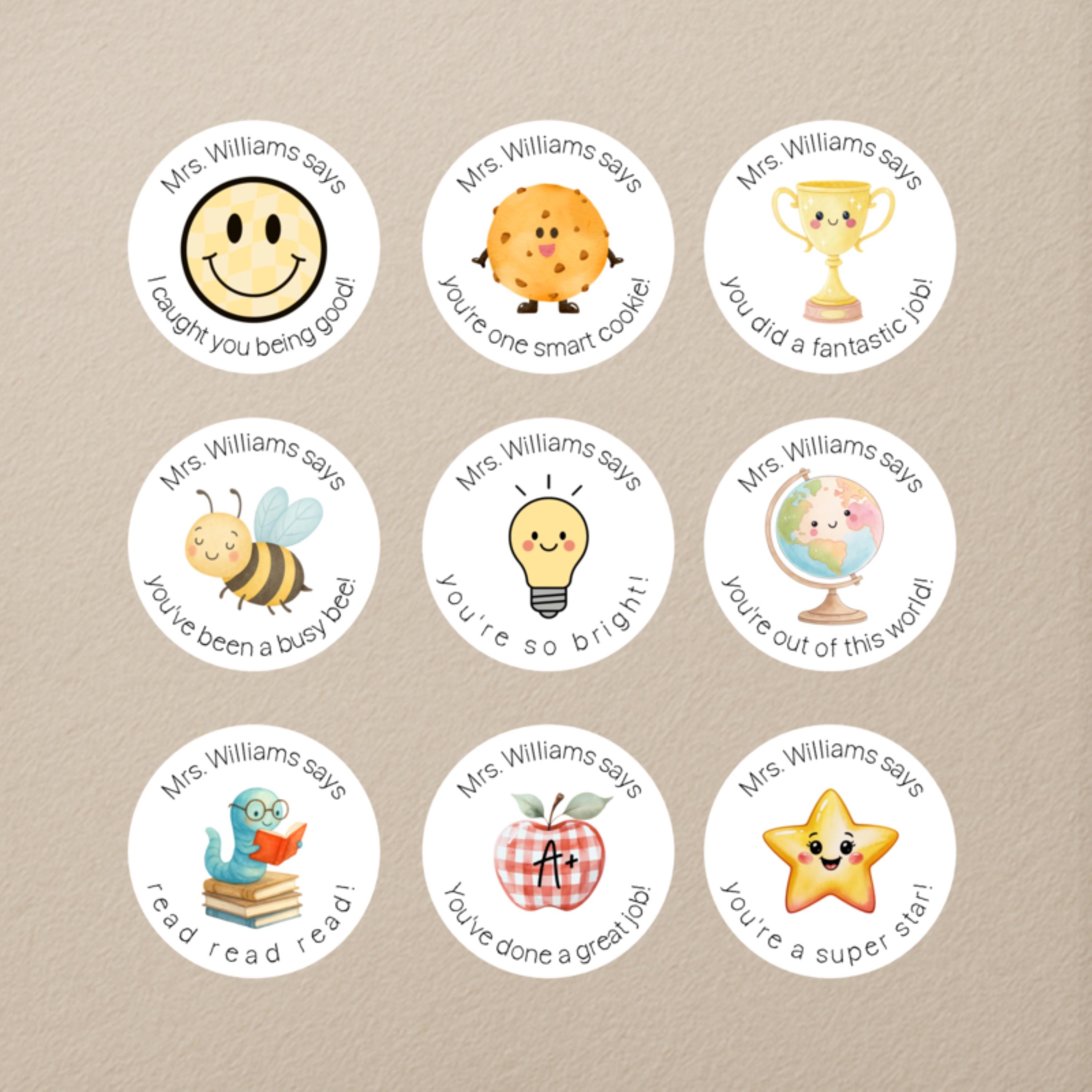 Teacher Stickers ~ Teacher Reward Labels ~ Gift for Teacher ~ Great Job ...