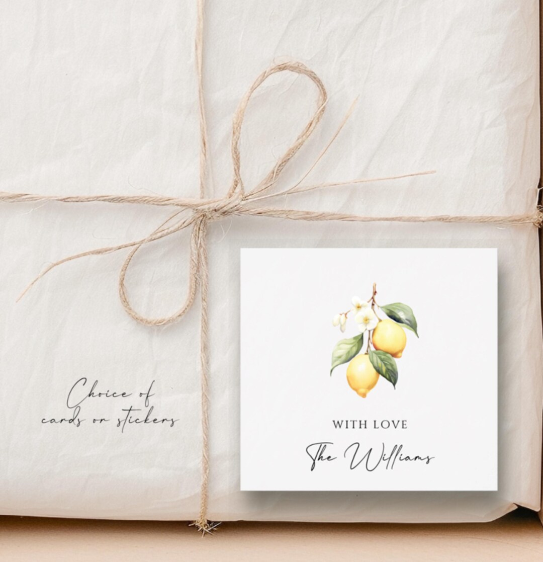 Lemon Cards ~ Lemon Stickers ~ Personalized Lemon Gift ~ Lemon Favors ...