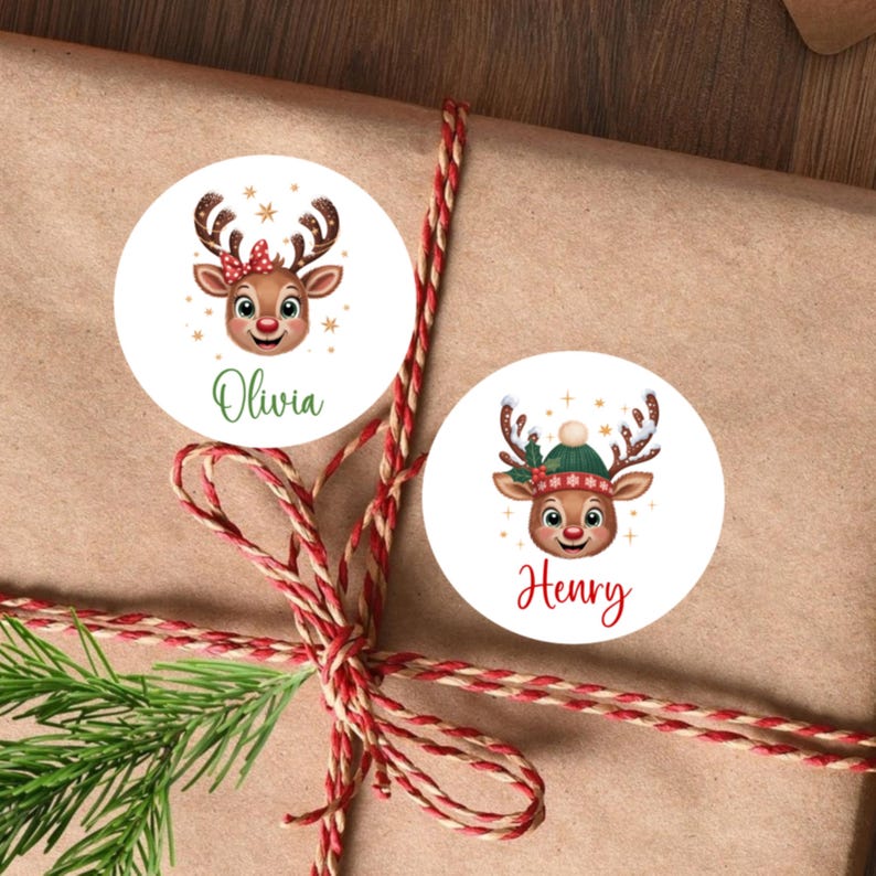 2 Inch Round Holiday Stickers | Kids Christmas Labels | Christmas Gift ...