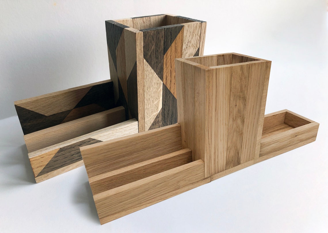 Wooden Desk Organizer Geometric Patterns. Multifunction - Etsy