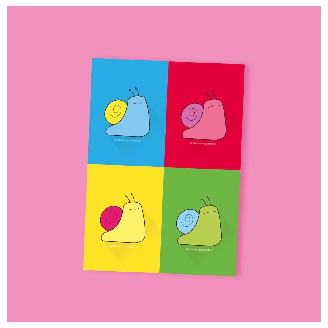Snail Pop A6 Art Print - Cute Snail- Cute Wall Art ...