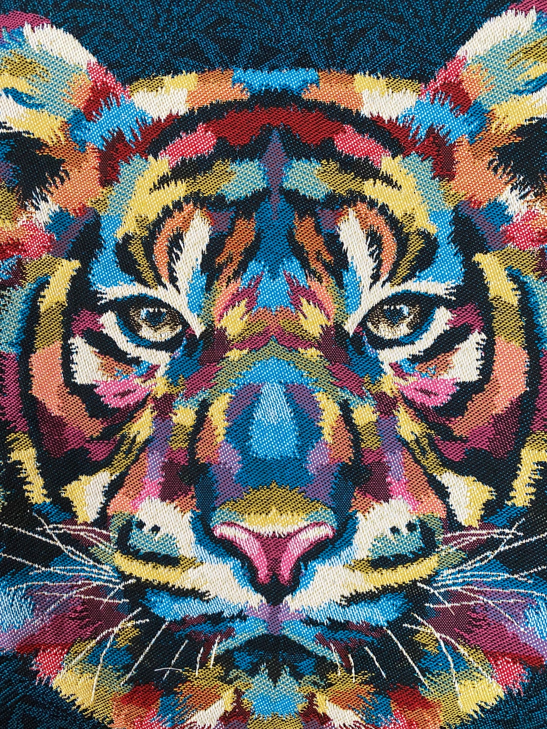 Large Tote Bag Blue Tiger Pattern - Etsy