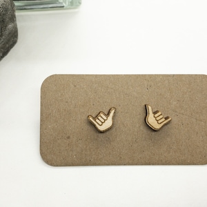 Rad Hand Sign Wooden Studs - Etsy
