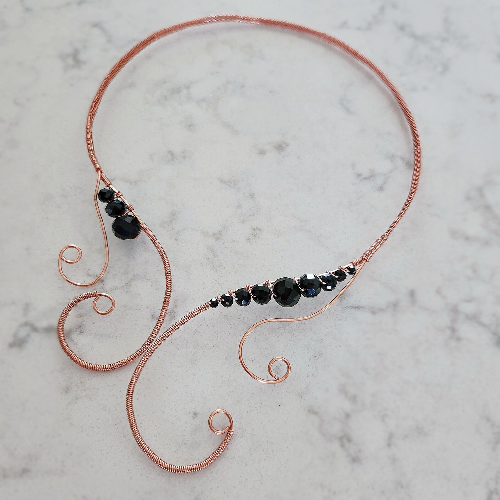 Handcrafted Wire-wrapped Copper Torc Necklace | Elvish Open Collar With ...