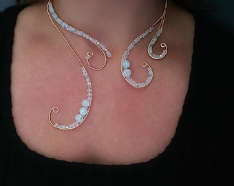 Handcrafted Wire-wrapped Copper Torc Necklace | Elvish Open Collar With ...