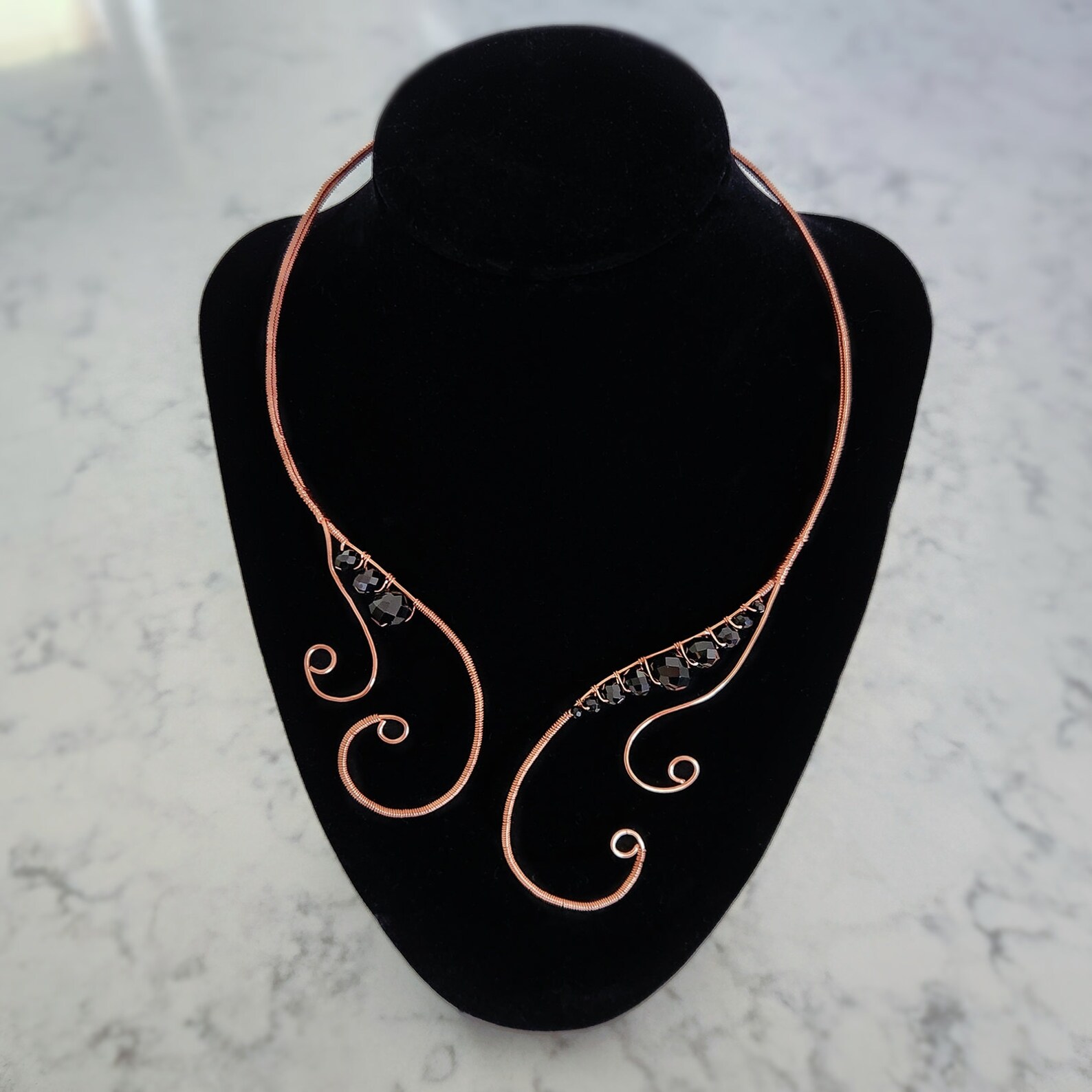 Handcrafted Wire-wrapped Copper Torc Necklace | Elvish Open Collar With ...