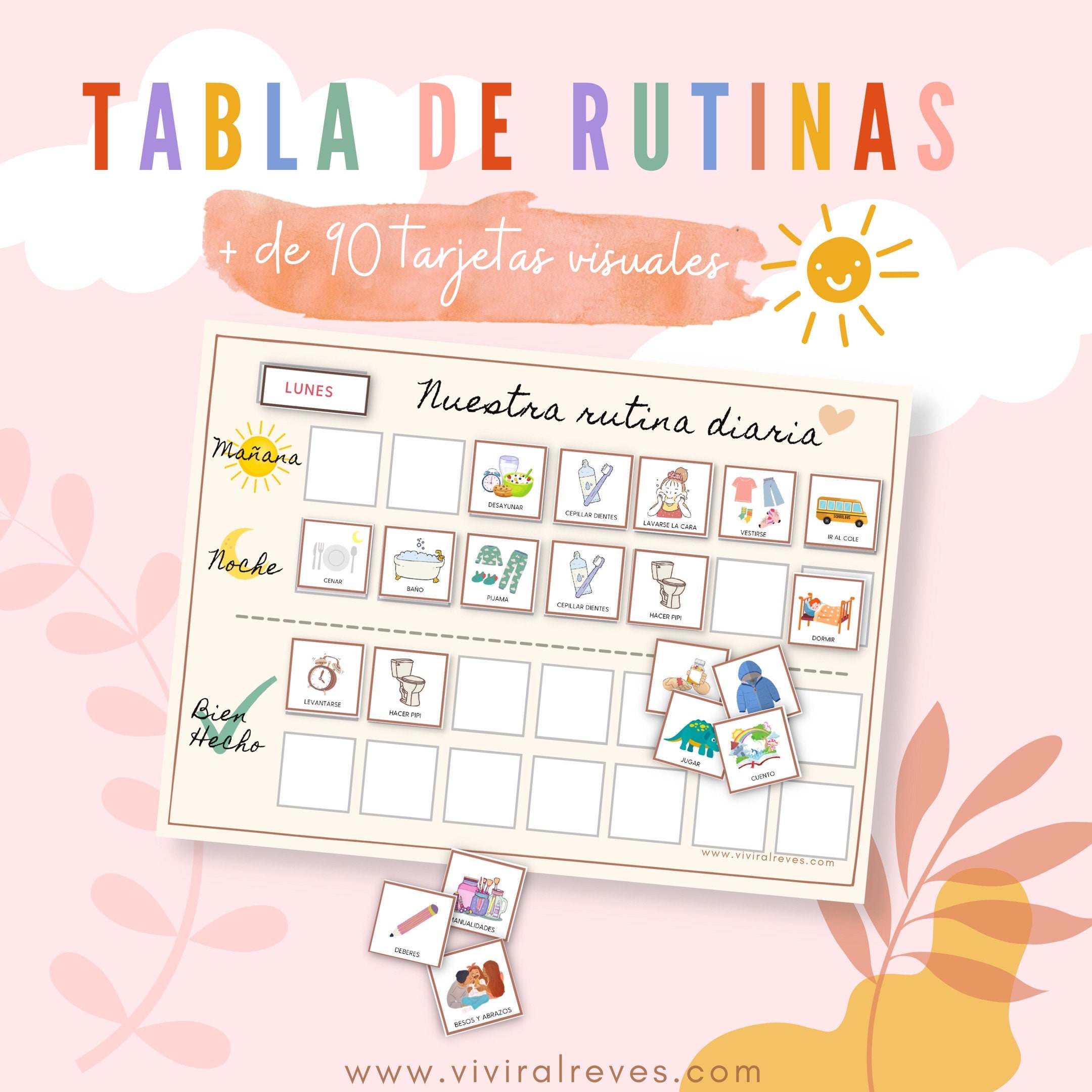 Tabla rutinas | imprimible | Tdah | Tea | descarga directa | rutinas ...