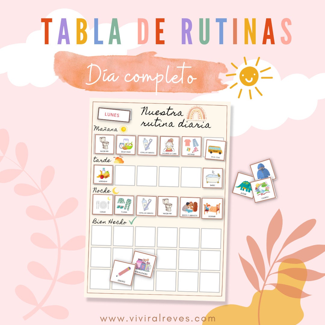 Tabla rutinas | imprimible | Tdah | Tea | descarga directa | rutinas ...