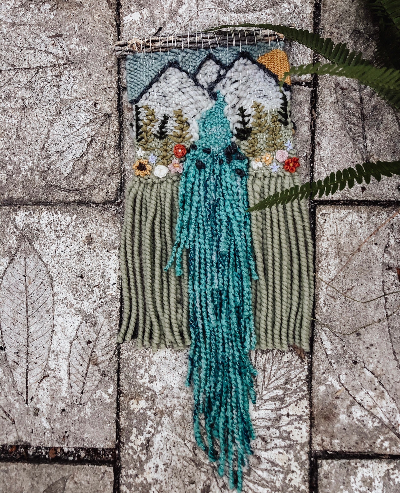 Mountain landscape weaving fiber art decor weaving wall art | Etsy