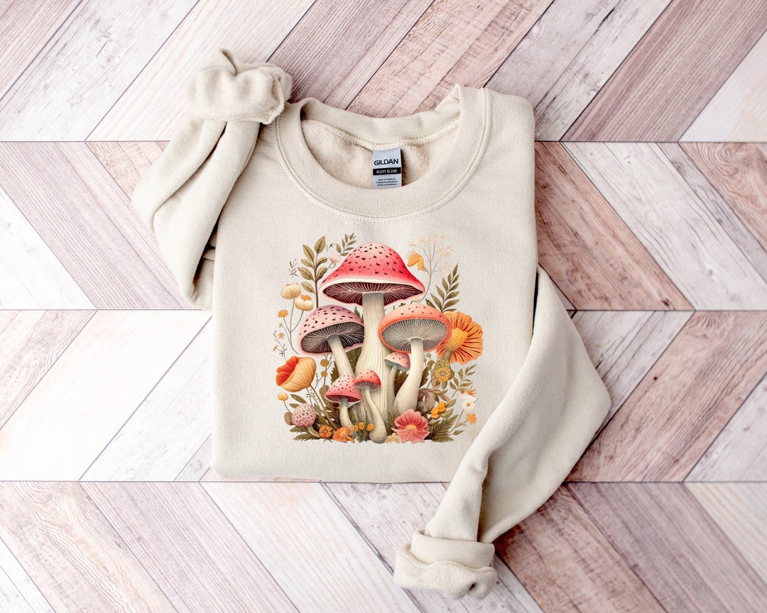 Mushroom Sweatshirt, Botanical Shirt, Hippie Shirt, Mushroom Shirt ...