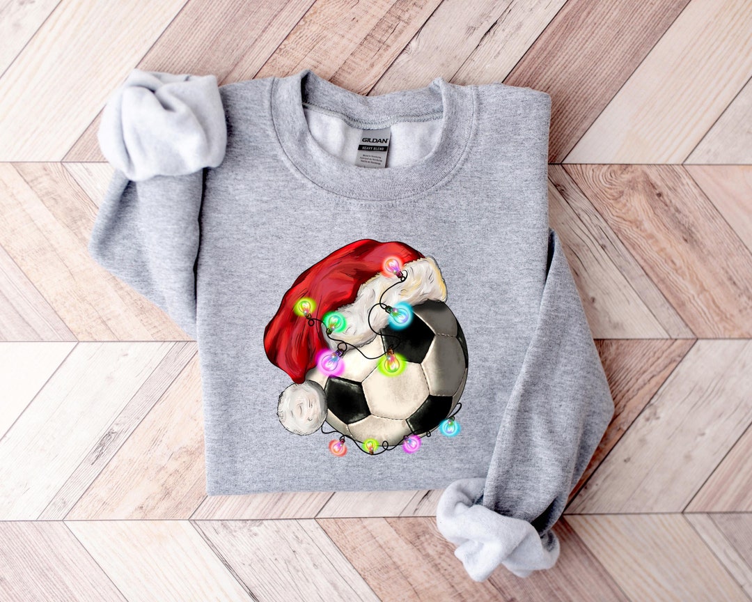 Christmas Soccer Shirt, Christmas Light With Soccer Ball Shirt, Soccer ...