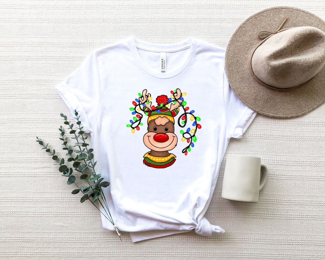Rudolph Christmas Shirt,merry Christmas Reindeer Shirt, Reindeer Shirt ...