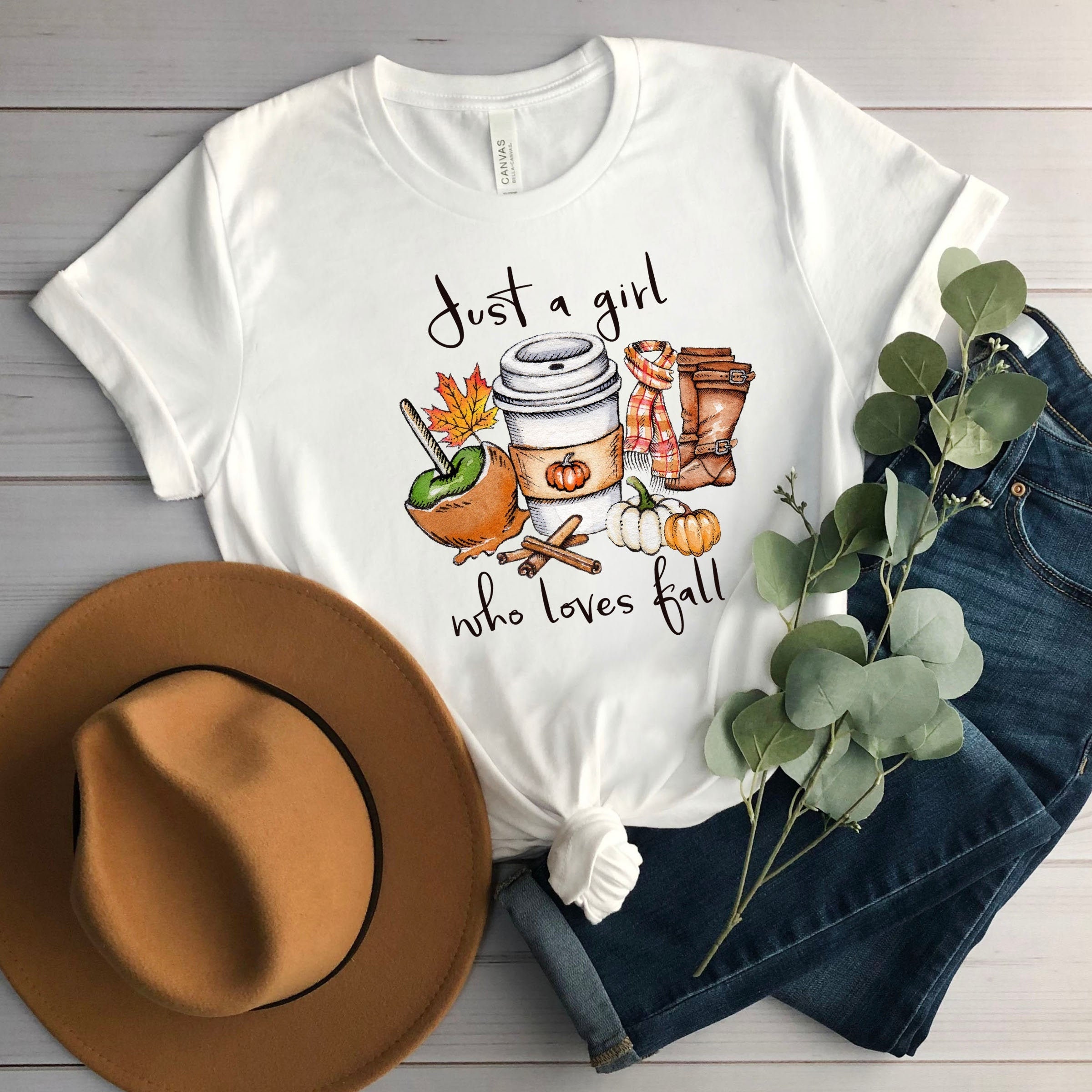 Just a Girl Who Loves Fall Shirt, Womens Fall Shirts, Cute Fall Shirts ...