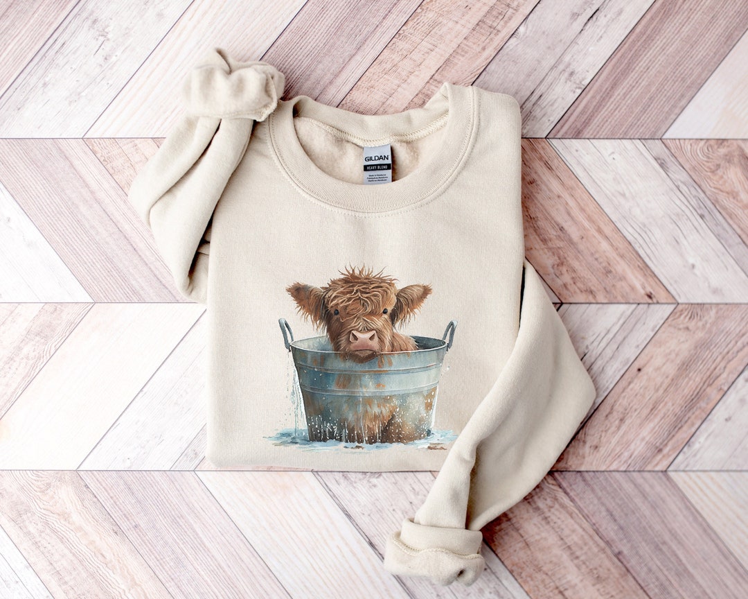 Highland Cow Sweatshirt, Highland Cow Crewneck, Cute Cow Hoodie ...