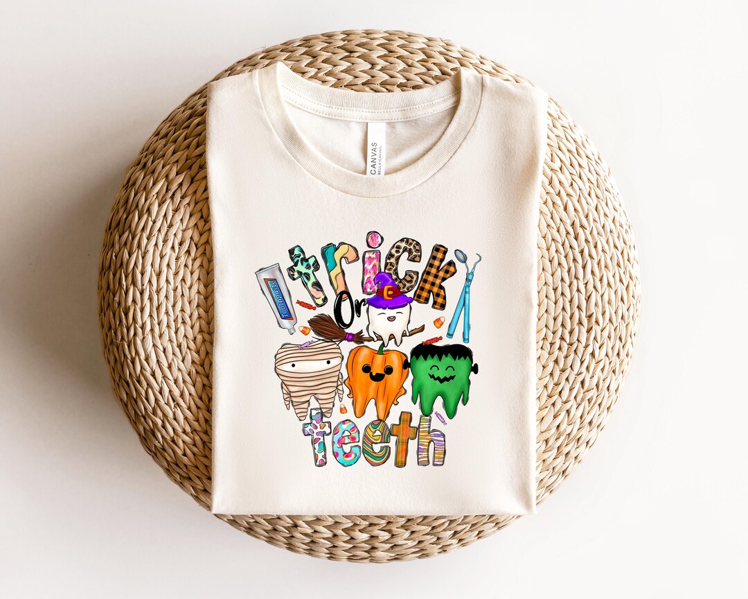 Trick or Teeth Halloween Shirt, Trick or Treat Shirt, Dental Halloween ...