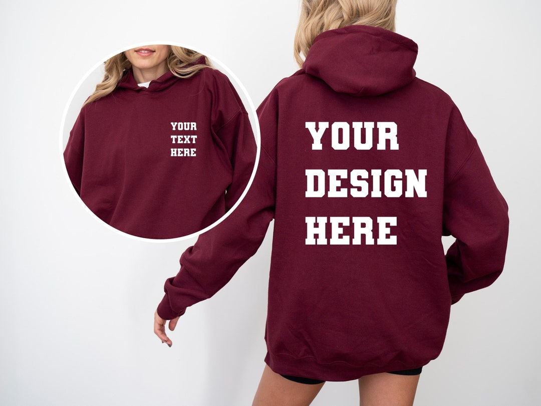 Front and Back Custom Hoodie, Custom Photo Hoodie, Custom Text Hoodie ...