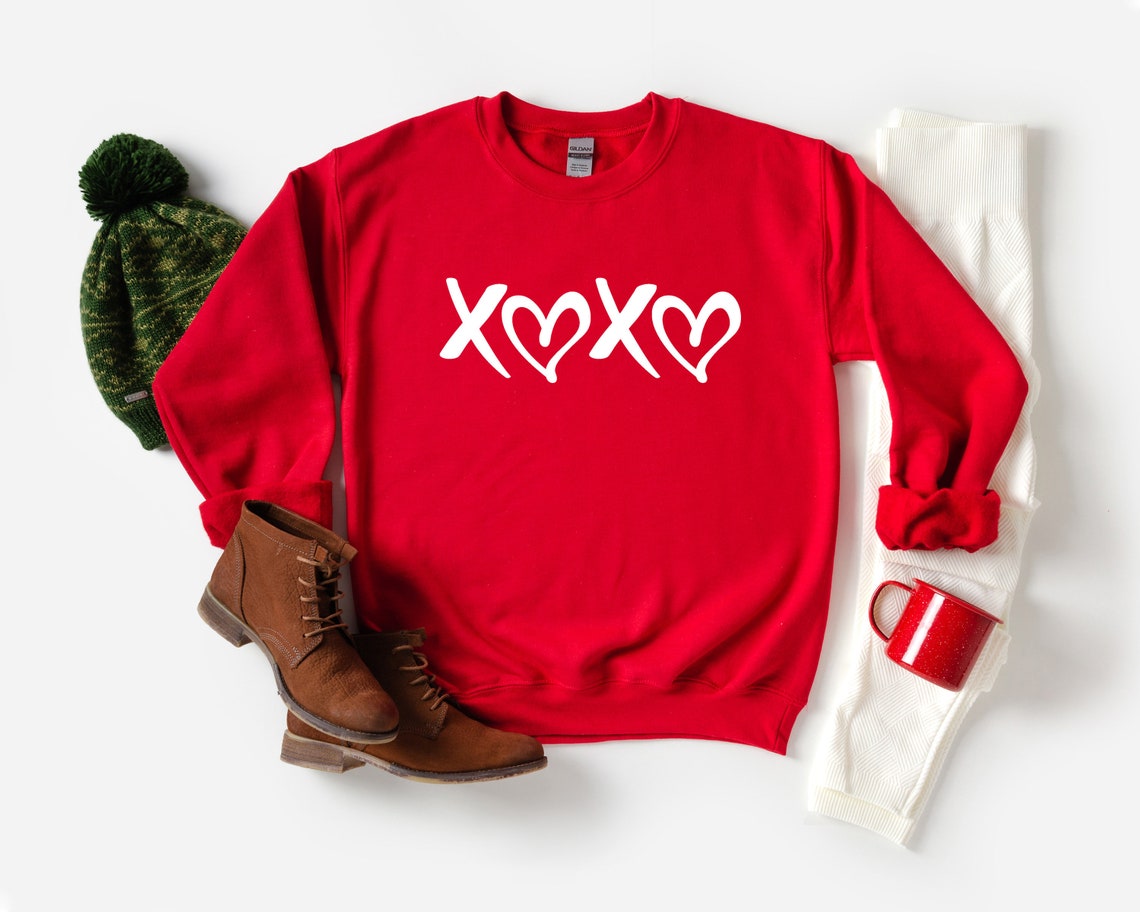 XOXO Shirt Xoxo Valentines Day Sweatshirt for Woman - Etsy