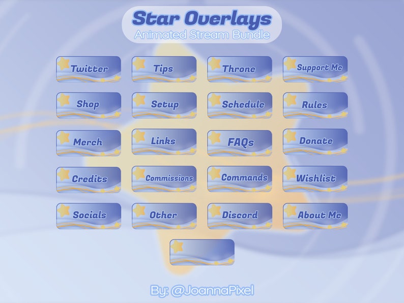 Blue Star Twitch Animated Overlay Bundle / Panels / Stinger / Animated ...