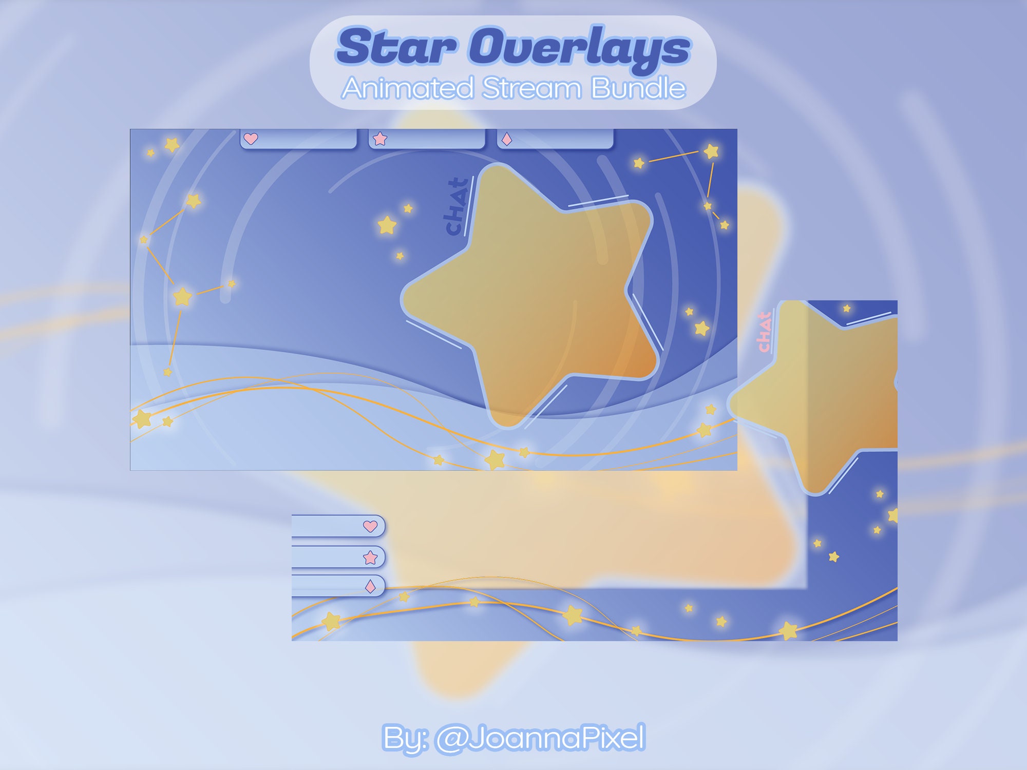 Blue Star Twitch Animated Overlay Bundle / Panels / Stinger / Animated ...