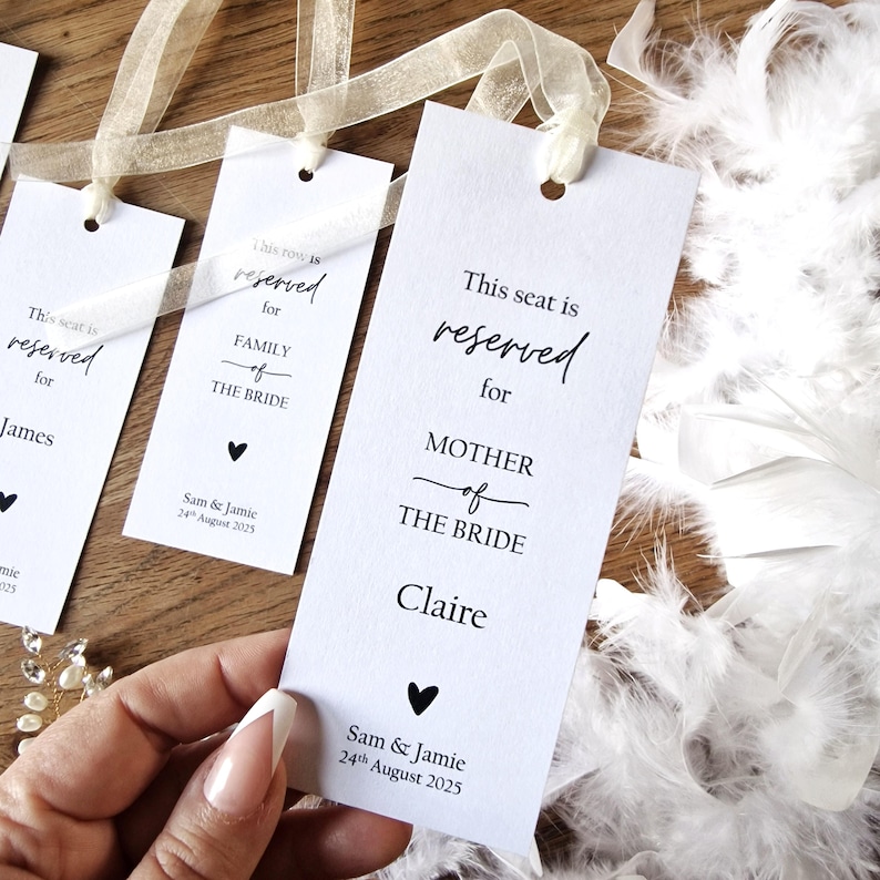 Personalised Reserved Seat Tags for Wedding, Reserved Wedding Chair ...
