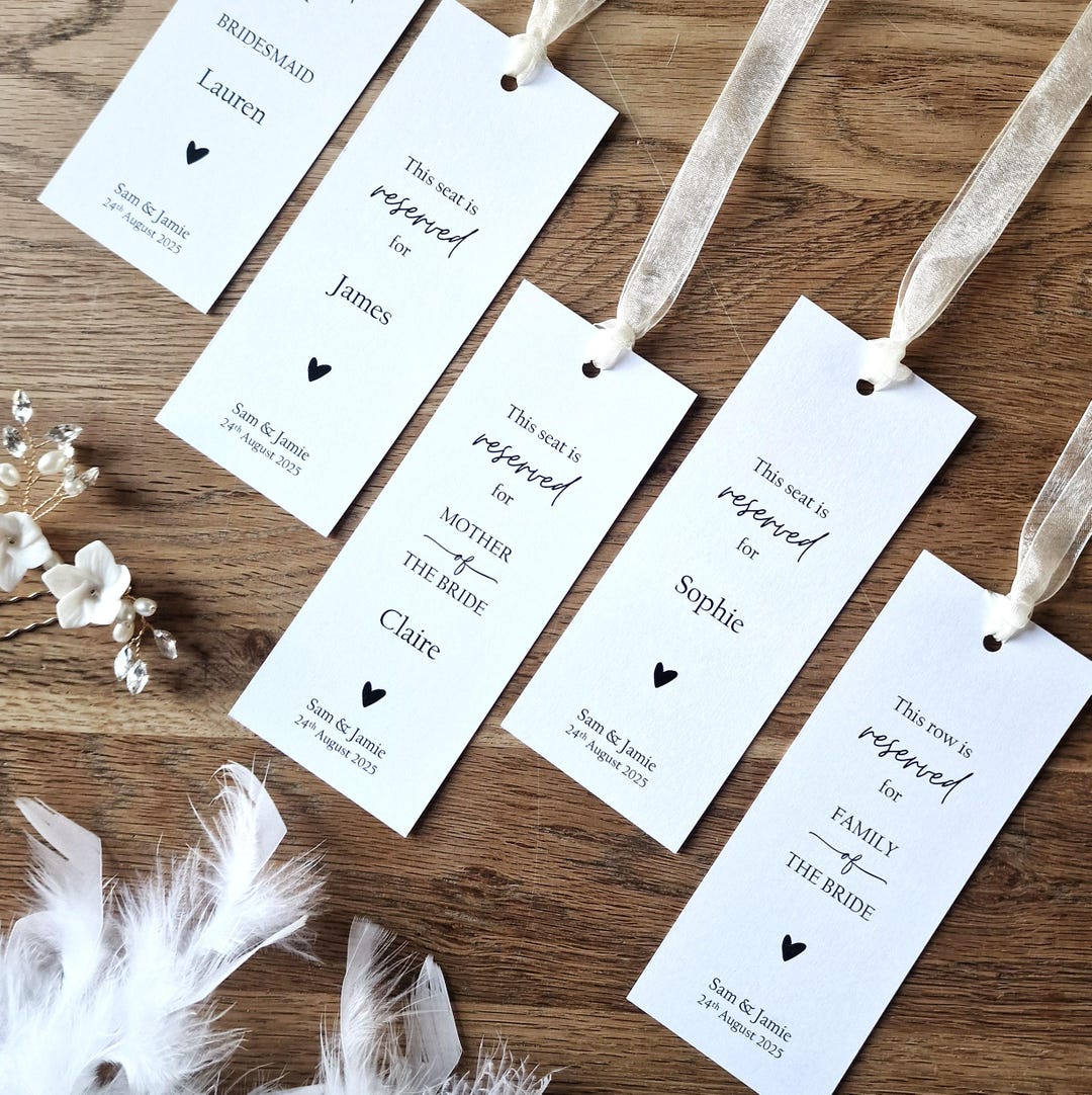 Personalised Reserved Seat Tags for Wedding, Reserved Wedding Chair ...