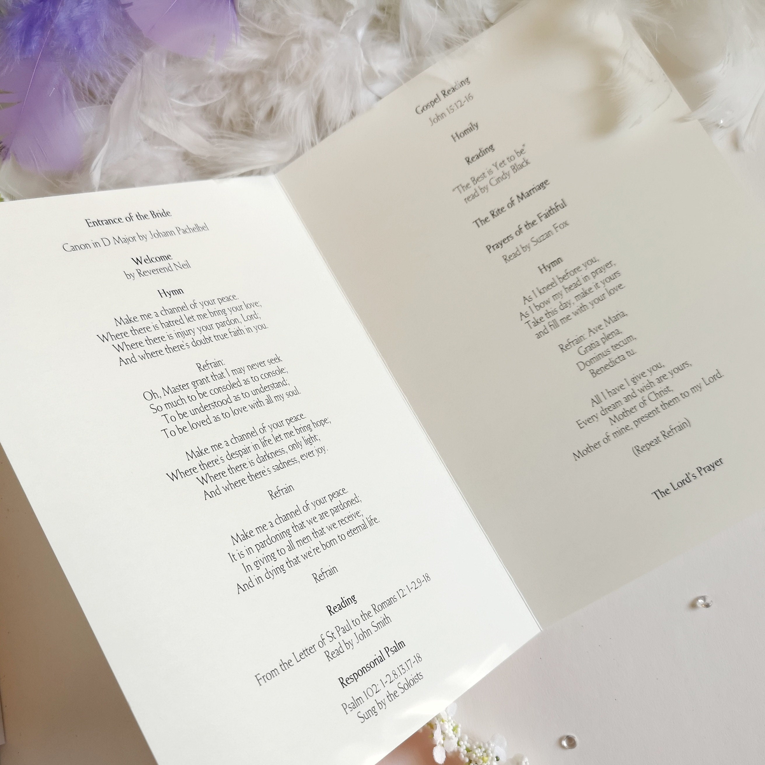 10 Wedding Order of Service in Your Colours, Booklet or Cover FULLY ...