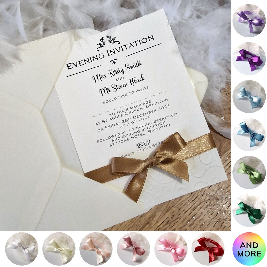 SAMPLE Evening Invitation Suite With Info, Gift Card, RSVP ...