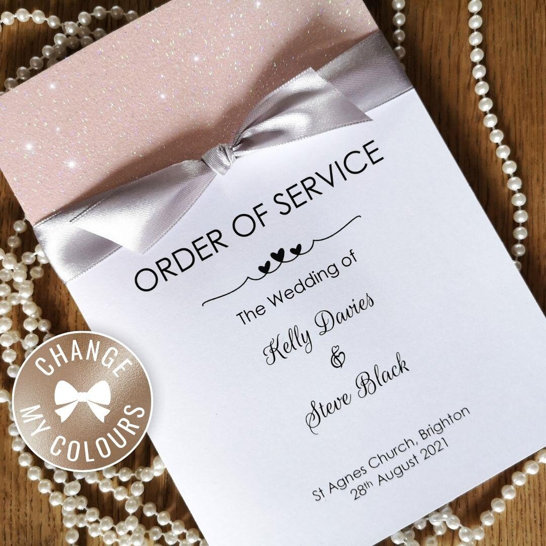 Wedding Order of Service Booklets/covers, Personalised Wedding Program ...