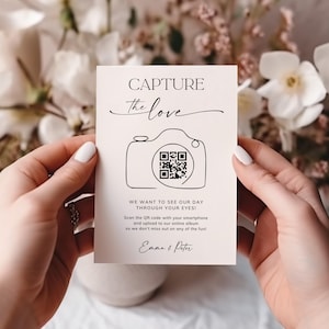 Capture the Love QR Code Sign, Wedding Photo Sign, Share the Love Sign ...