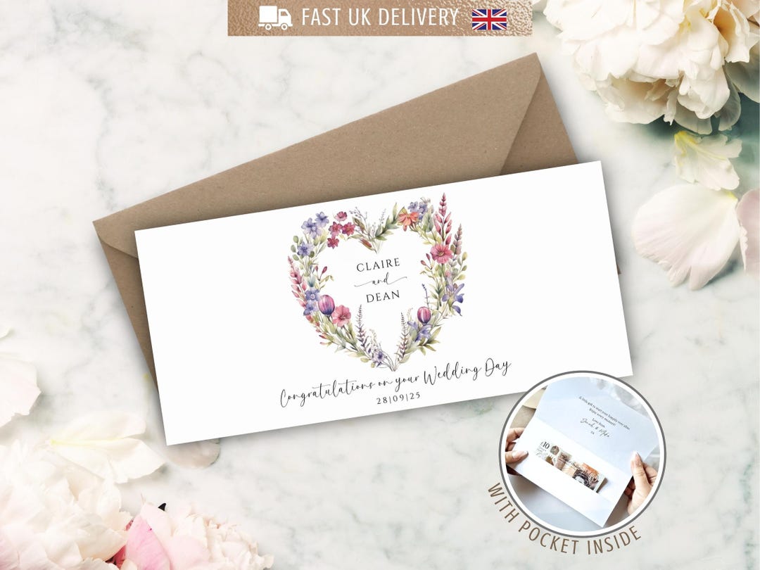 Wedding Money Wallet Card, Personalised Wedding Wallet, Cash Gift ...