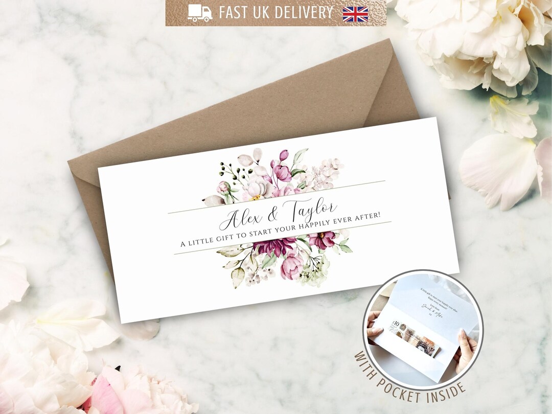 Wedding Money Wallet Card, Personalised Wedding Wallet, Cash Gift ...