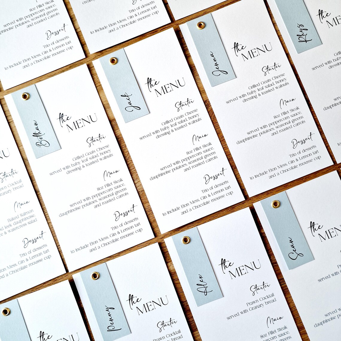 Wedding Menu With Names, Personalised Menus for Wedding Place Settings ...