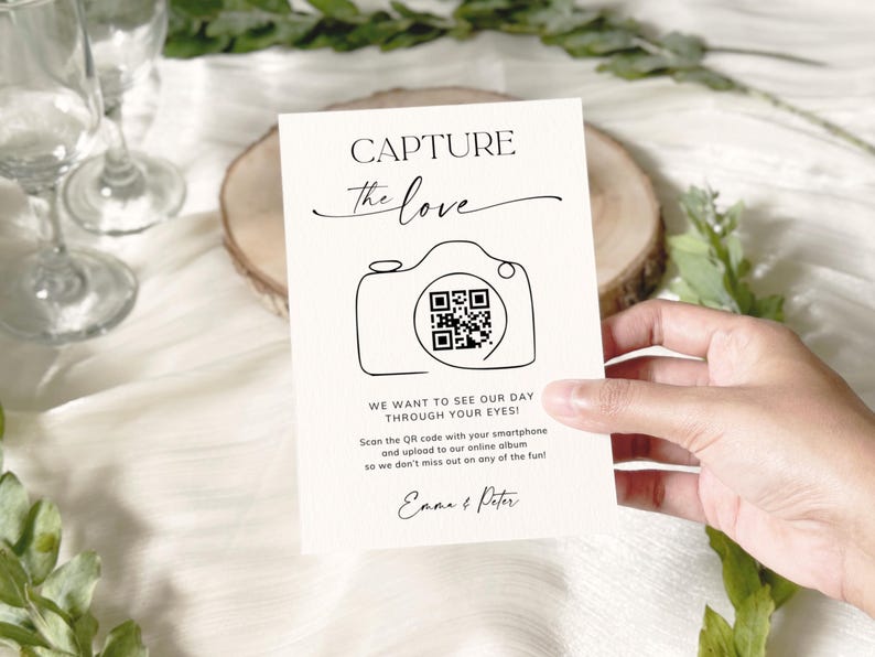 Capture the Love QR Code Sign, Wedding Photo Sign, Share the Love Sign ...