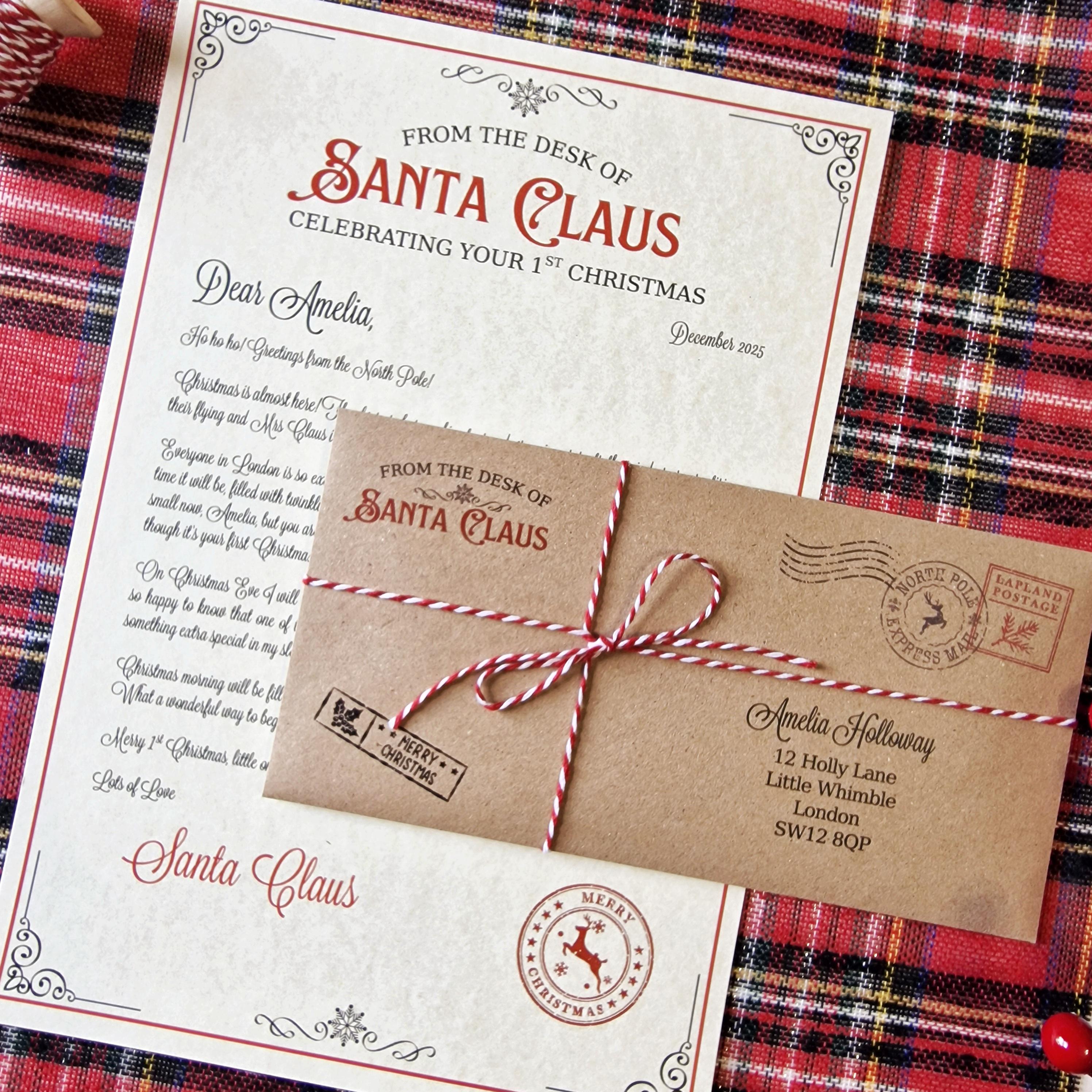 Baby's First Christmas Letter From Santa, Baby Nice List Certificate ...