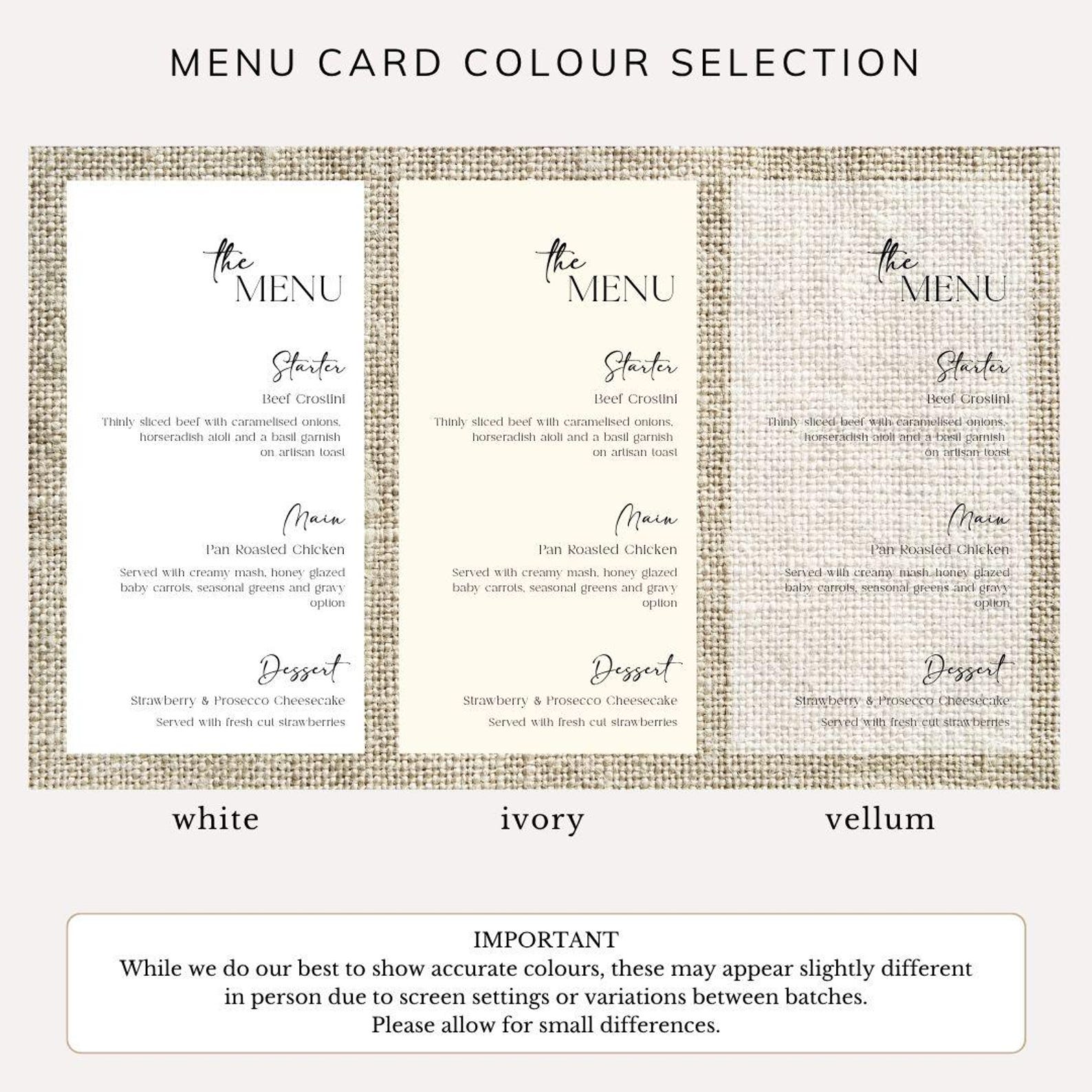 Wedding Menu With Names, Personalised Menus for Wedding Place Settings ...
