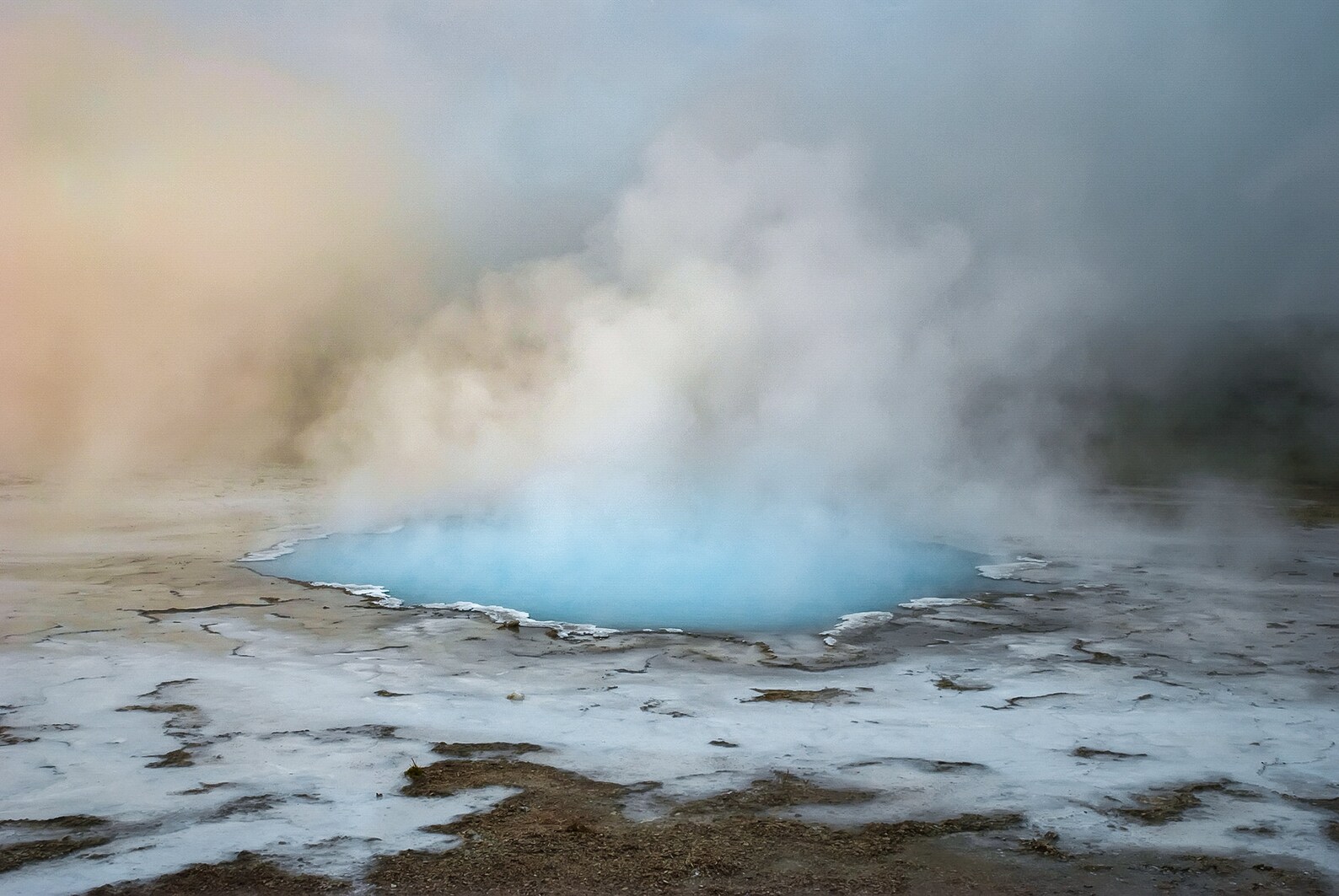 Blue Water Pool, Hveravellir Hot Spring, Geothermal Area in Iceland ...