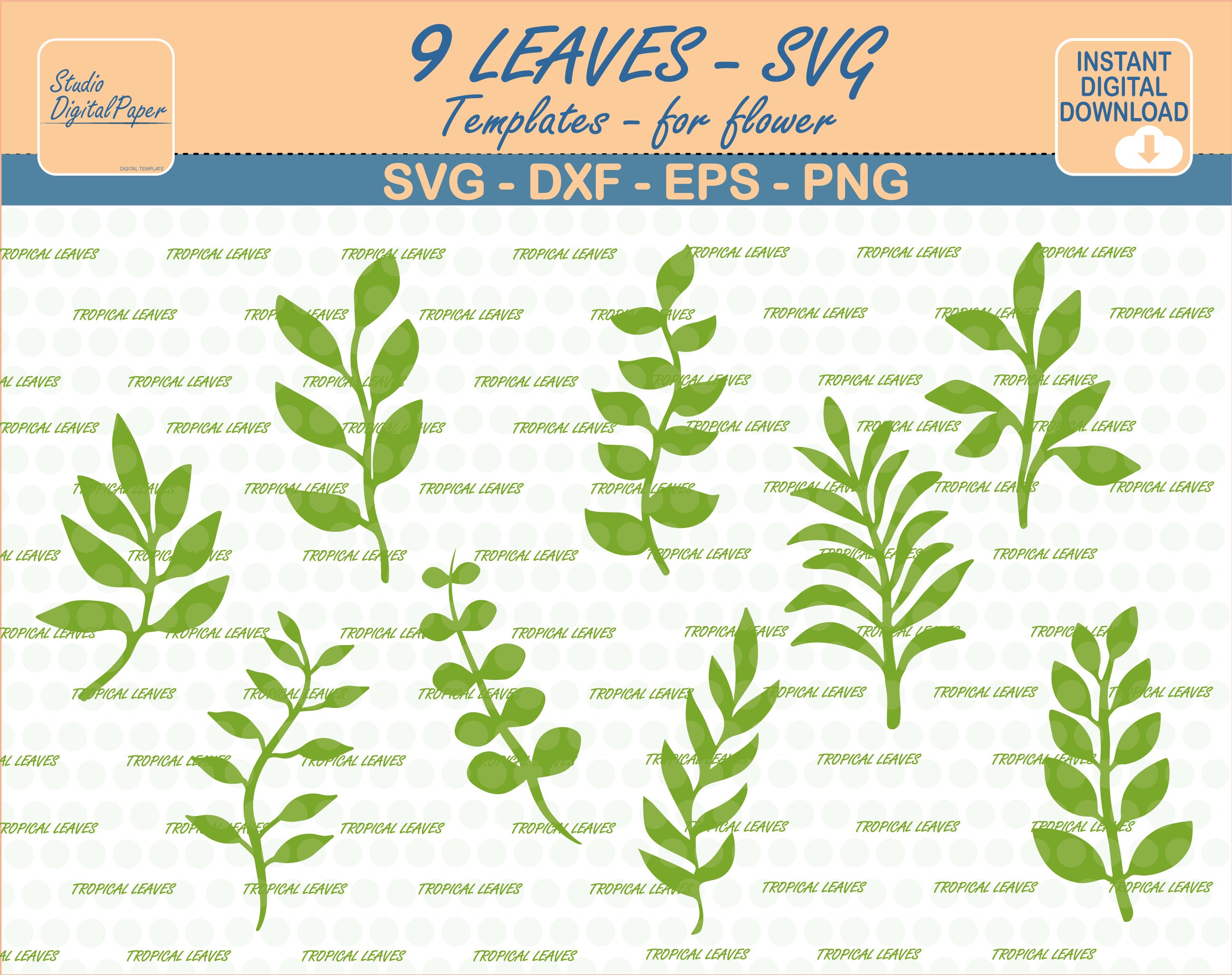 Leaf Svg, Leaves Svg, Cut Files, Tropical Leaves, Rolled Flower Svg ...